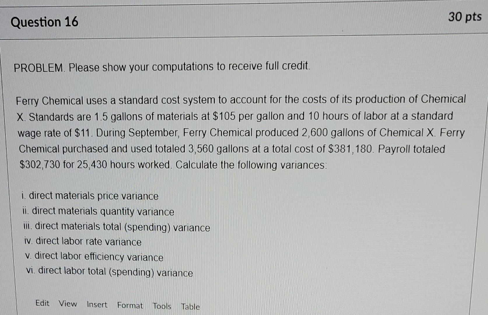 Solved Question 16 30 pts PROBLEM. Please show your | Chegg.com Solved Question 16 30 pts PROBLEM. Please show your | Chegg.com