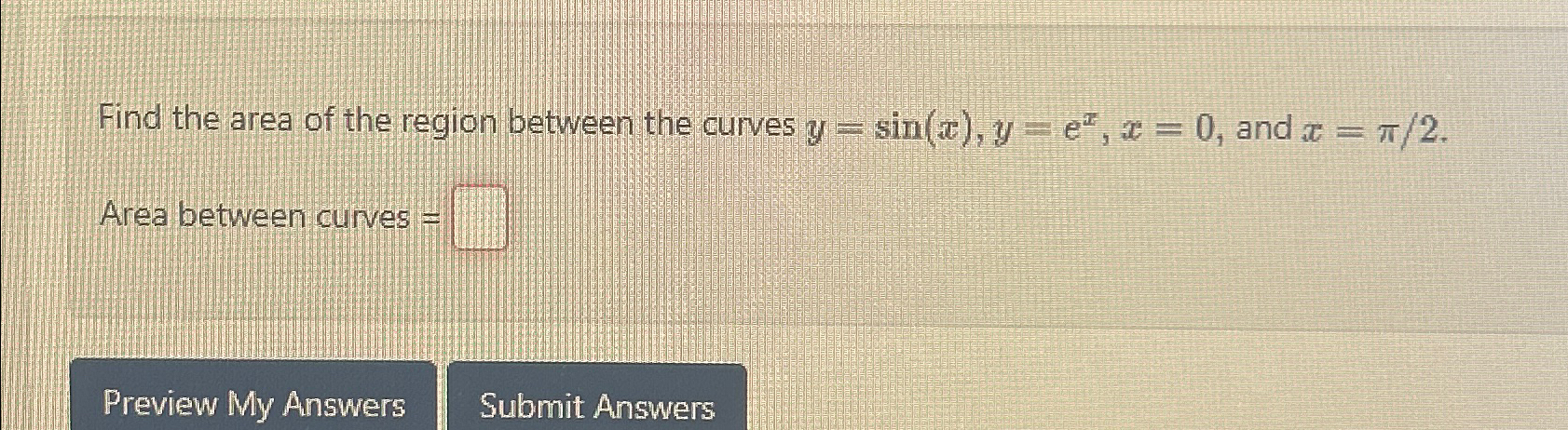 Solved Find the area of the region between the curves | Chegg.com