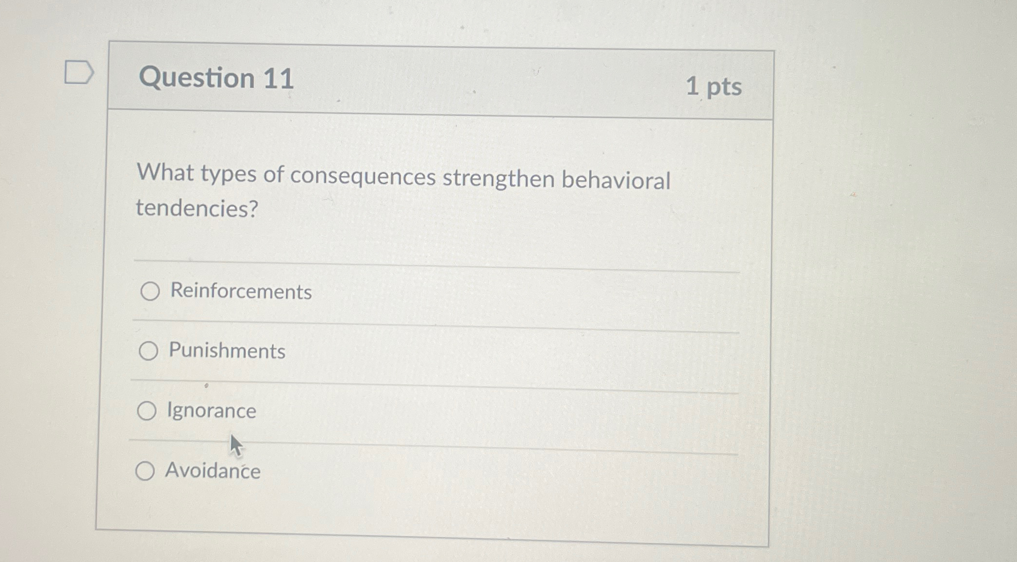 Solved Question 111 ﻿ptsWhat types of consequences | Chegg.com