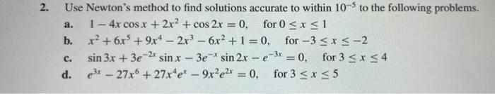 Solved Need A Solution To Problem 2 D Using Newtons 2243