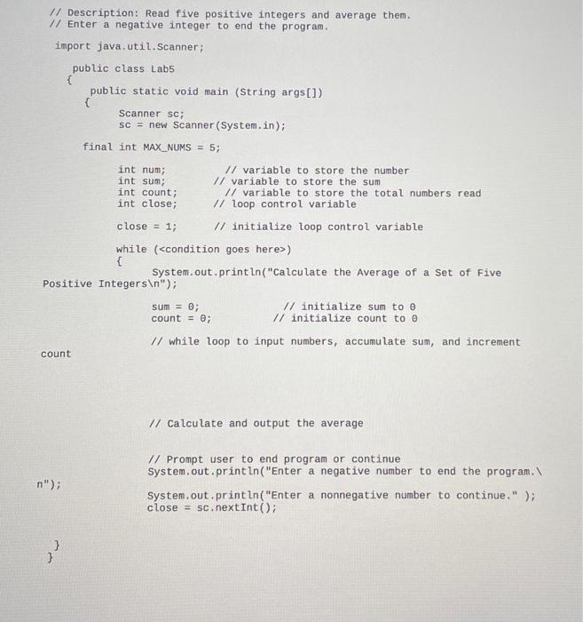 // Description: Read five positive integers and | Chegg.com