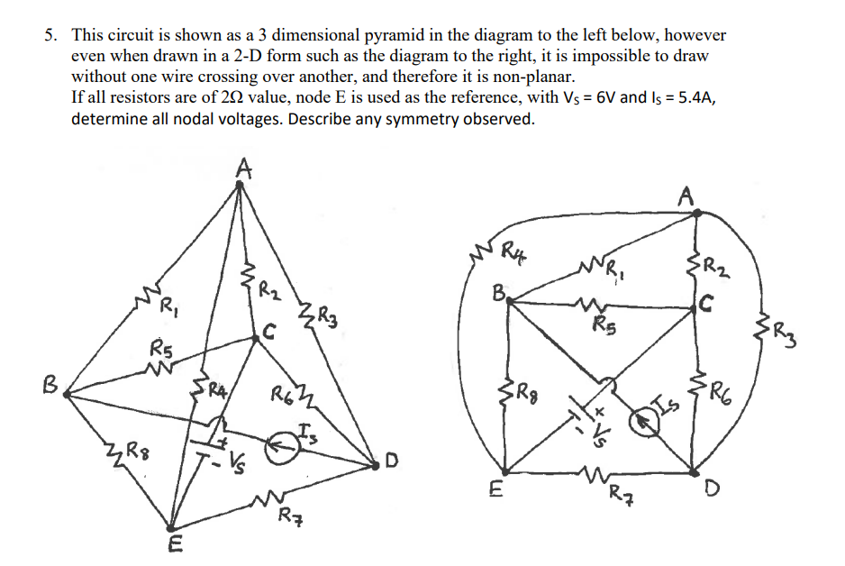 Solved This circuit is shown as a 3 ﻿dimensional pyramid in | Chegg.com