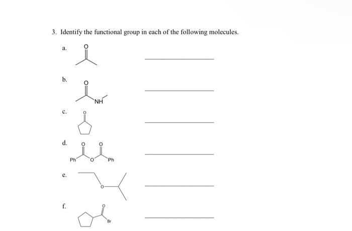 Solved 1. Identify the functional groups on the following | Chegg.com
