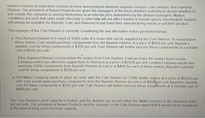 Solved Rodert rroaucts incorporatea consists or inree | Chegg.com