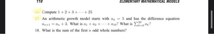 Solved 10. Compute 1+2+3+⋯+25 17. An arithmetic growth model | Chegg.com