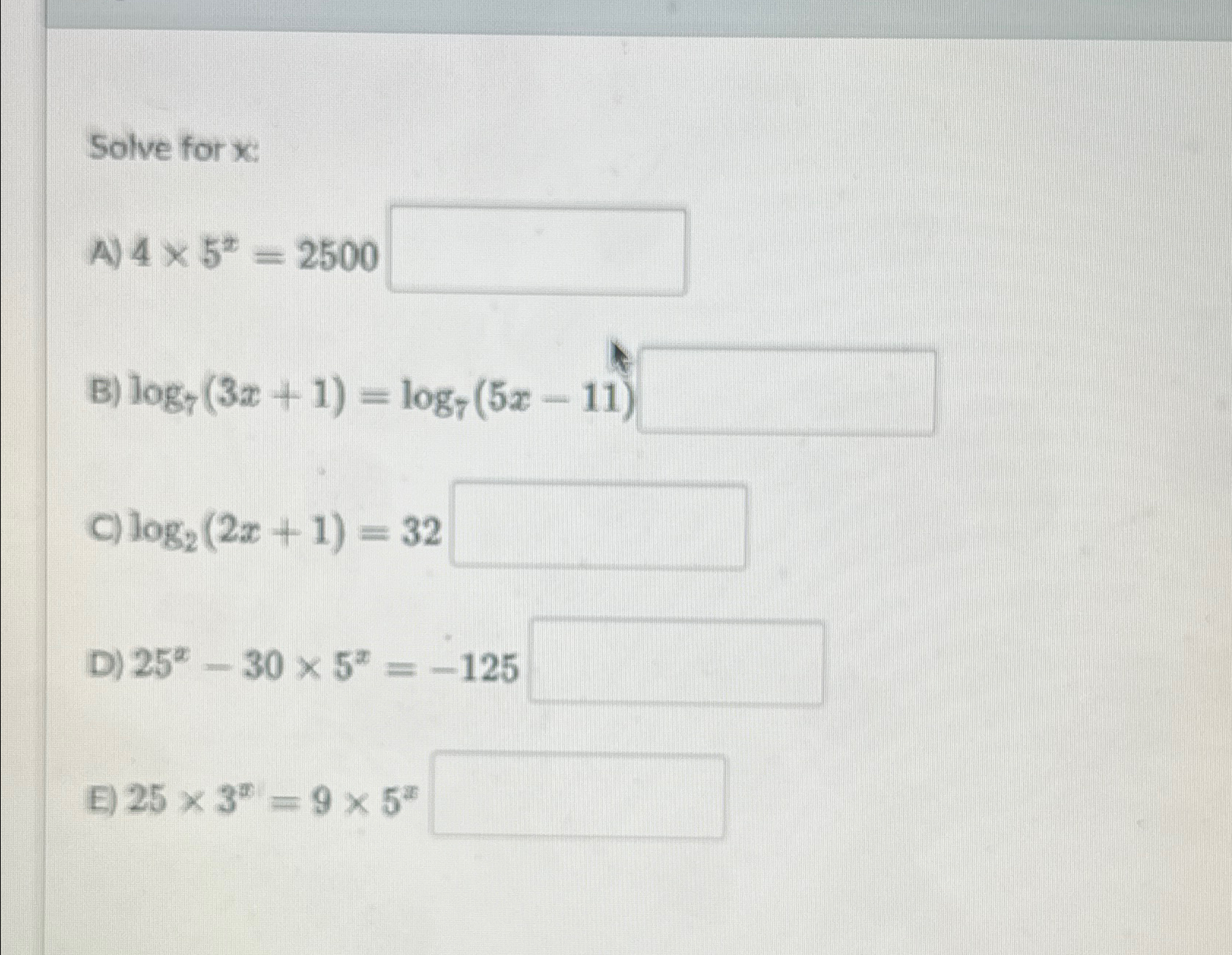 Solved Solve for x | Chegg.com