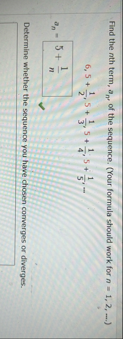 Solved Find the nth term, an, ﻿of the sequence. (Your | Chegg.com