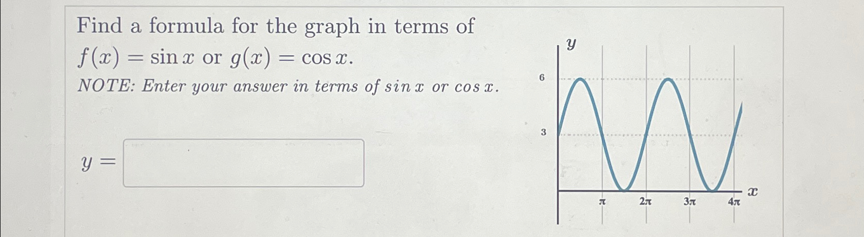 Solved Find a formula for the graph in terms of f(x)=sinx | Chegg.com