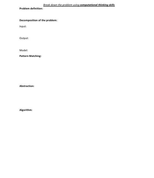 Solved Problem Details: Design a solution algorithm for a | Chegg.com