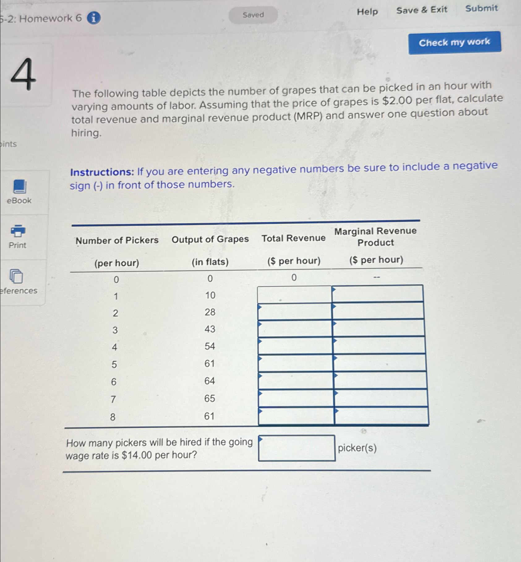 Solved 5-2: Homework 6HelpSave & ExitSubmit4The following | Chegg.com