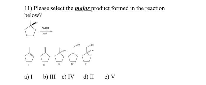 Solved 12) Please select which mechanism will you predict | Chegg.com