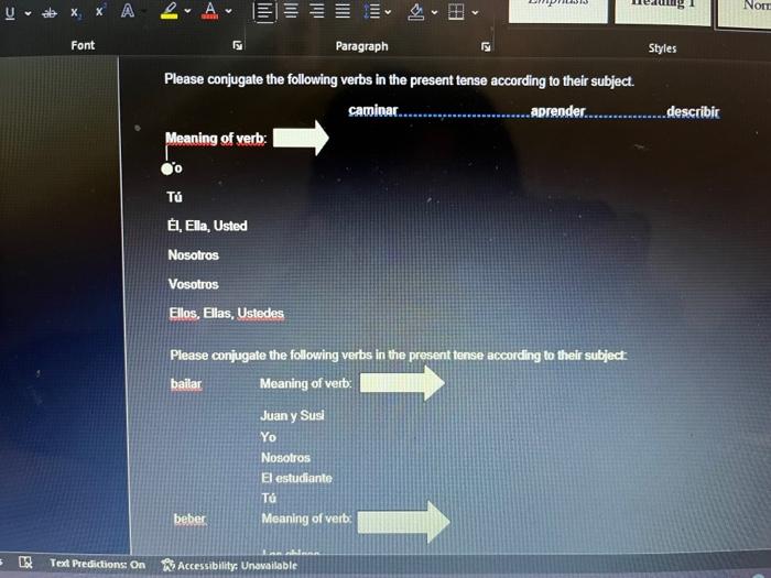 Please conjugate the following verbs in the present | Chegg.com