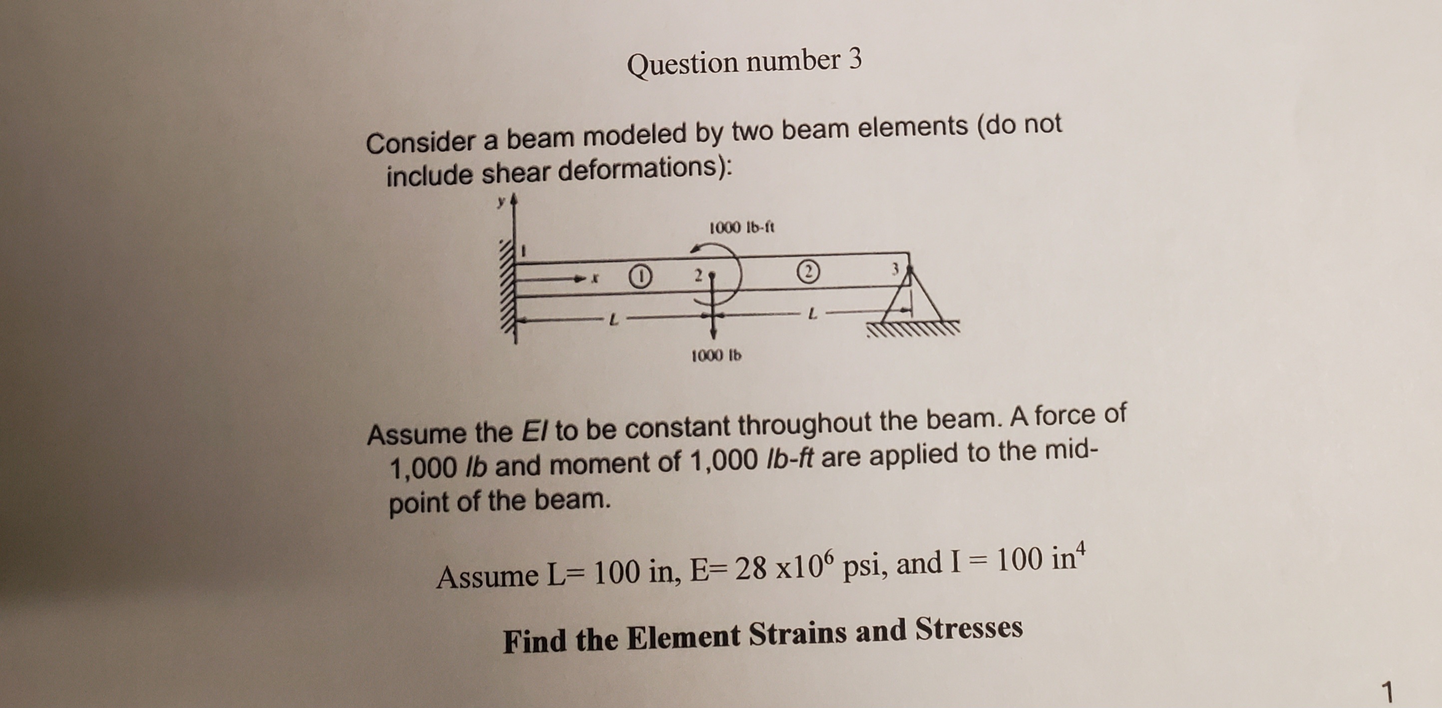 Solved Question number 3Consider a beam modeled by ﻿two beam | Chegg.com