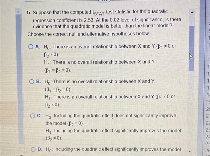 Solved The quadratic regression equation shown below is for | Chegg.com