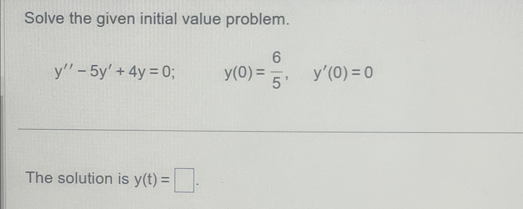 Solved Solve the given initial value | Chegg.com