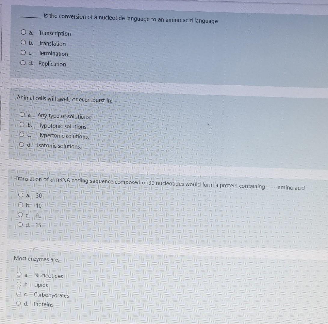 Solved _is the conversion of a nucleotide language to an | Chegg.com
