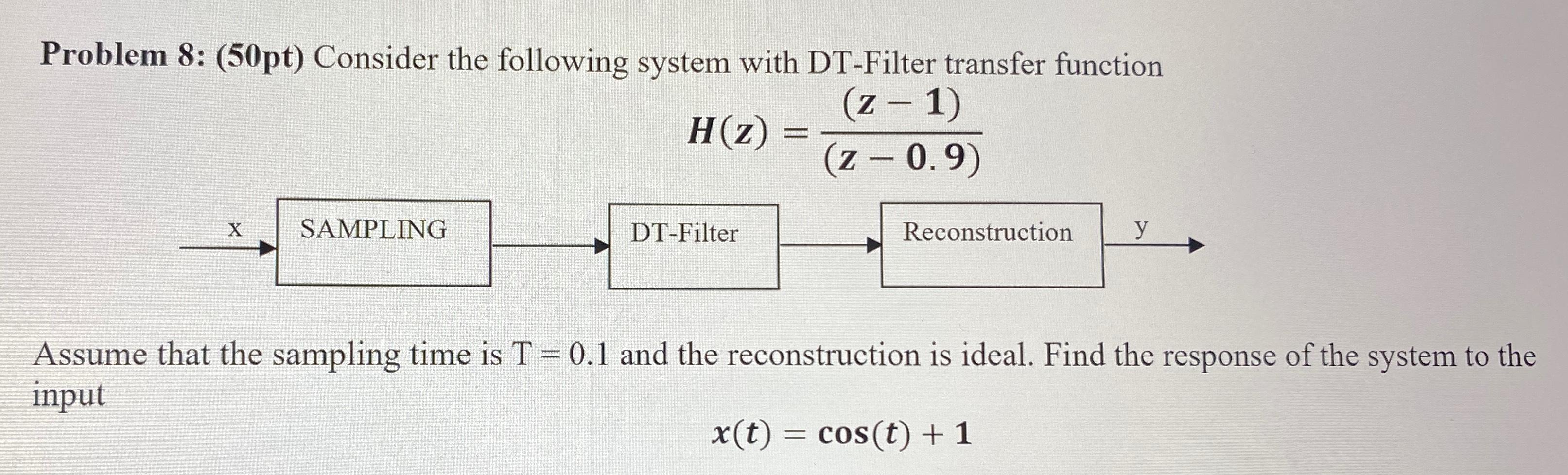 Solved Problem 8: (50pt) ﻿Consider the following system with | Chegg.com