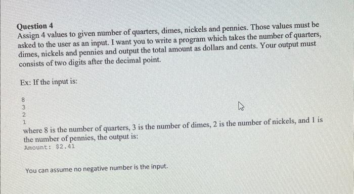 Solved Python (101 course) - write a program which takes the | Chegg.com