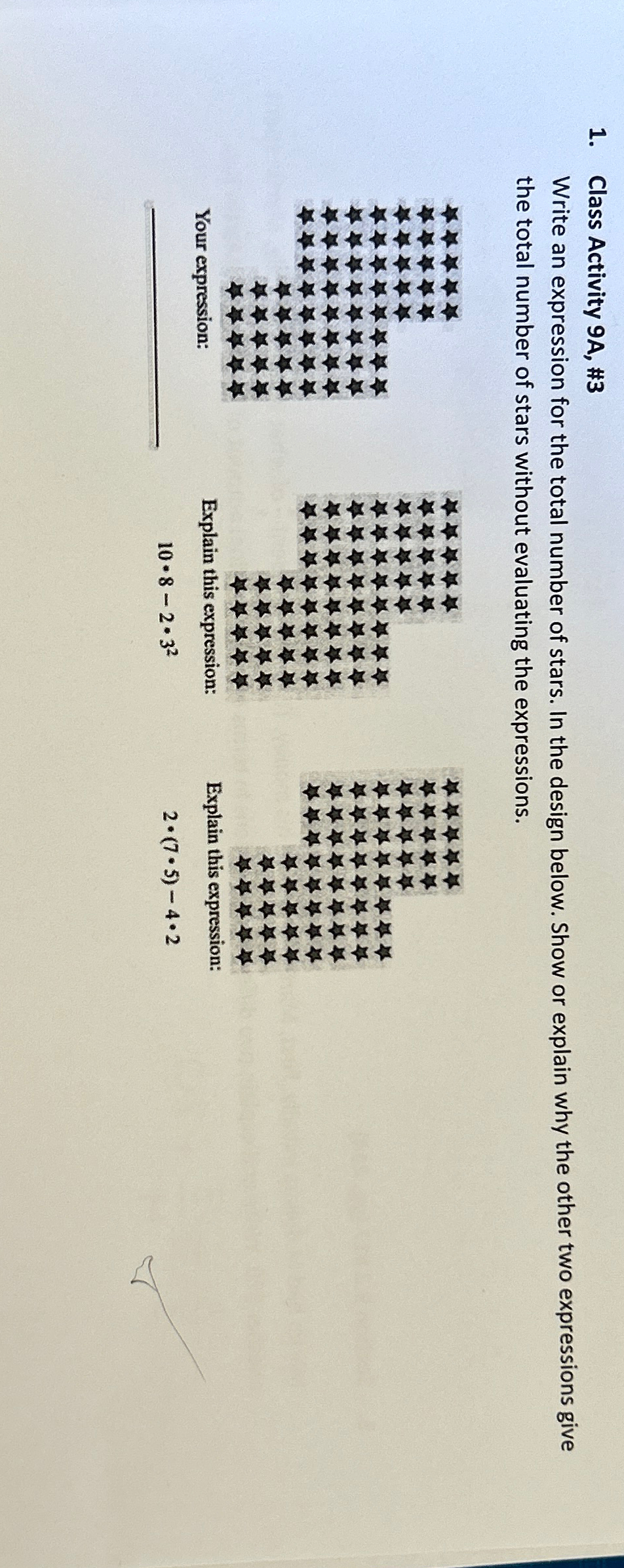 Solved Class Activity 9A, ﻿#3Write an expression for the | Chegg.com