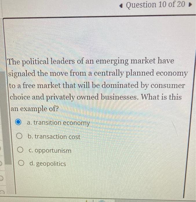 Solved The political leaders of an emerging market have | Chegg.com