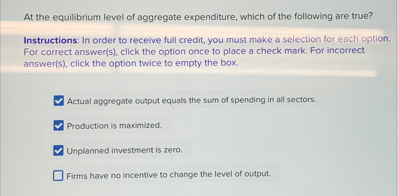 Solved At the equilibrium level of aggregate expenditure, | Chegg.com