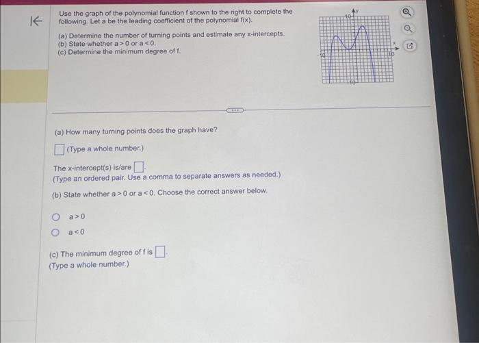 Solved Use the graph of the polynomial function f shown to | Chegg.com