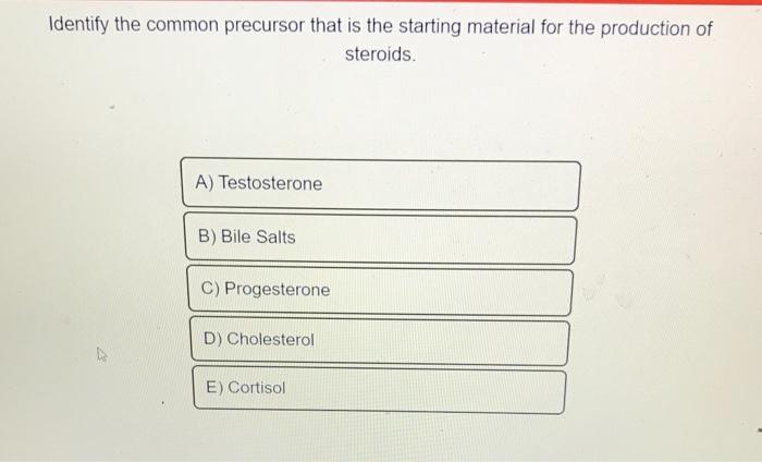 Solved Identify the common precursor that is the starting | Chegg.com