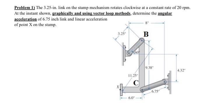 Solved Problem 1) The 3.25-in. link on the stamp mechanism | Chegg.com