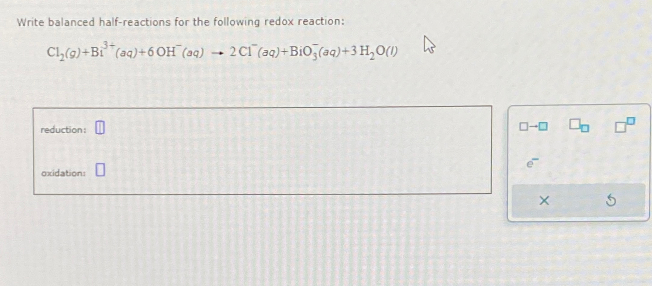 Solved Write balanced half-reactions for the following redox | Chegg.com