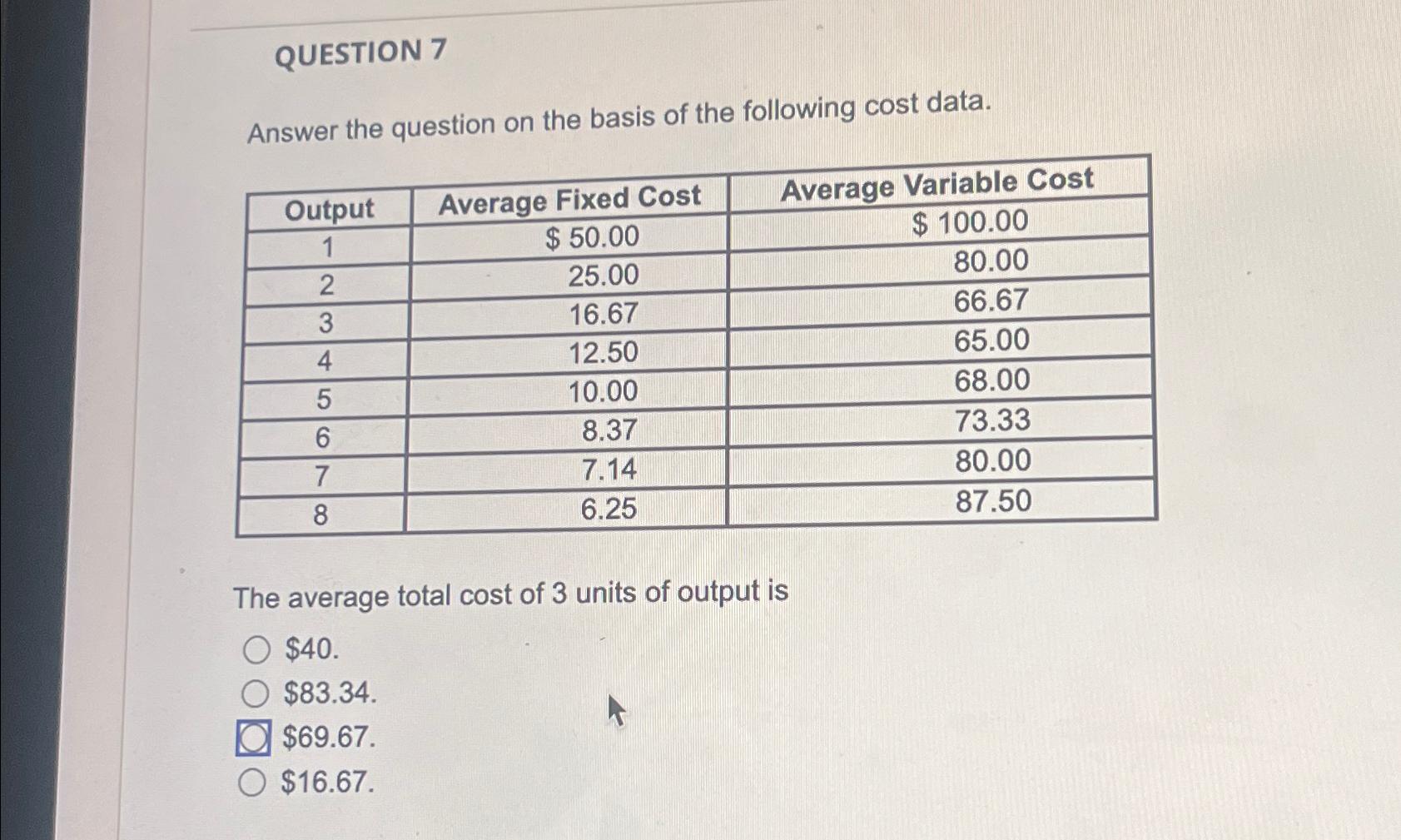 Solved QUESTION 7Answer the question on the basis of the | Chegg.com
