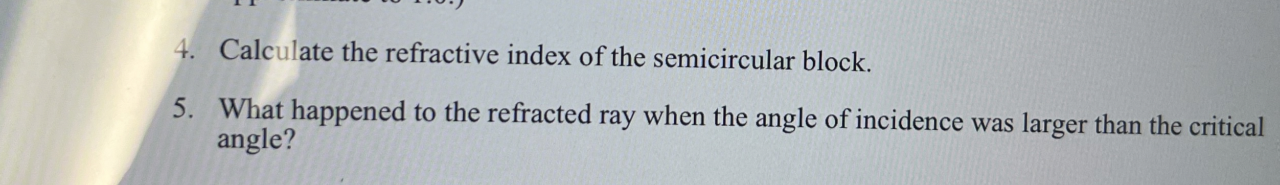 Solved Calculate the refractive index of the semicircular | Chegg.com