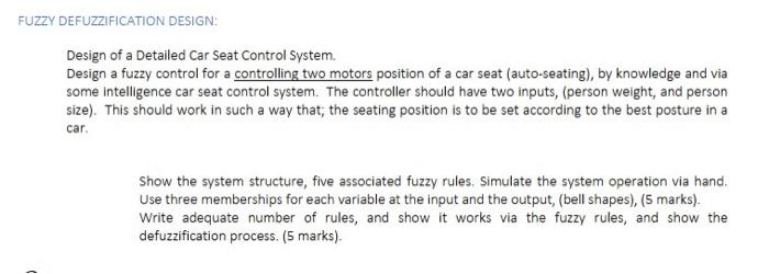 Solved FUZZY DEFUZZIFICATION DESIGN: Design of a Detailed | Chegg.com