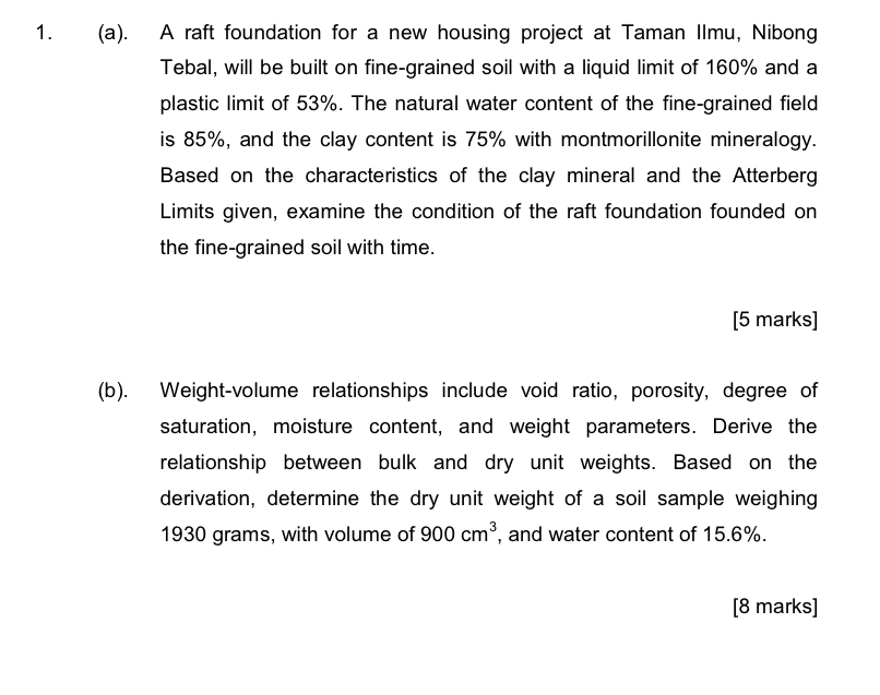 (a). ﻿A raft foundation for a new housing project at | Chegg.com