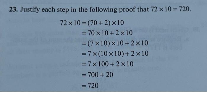 Solved 23. Justify each step in the following proof that 72 | Chegg.com