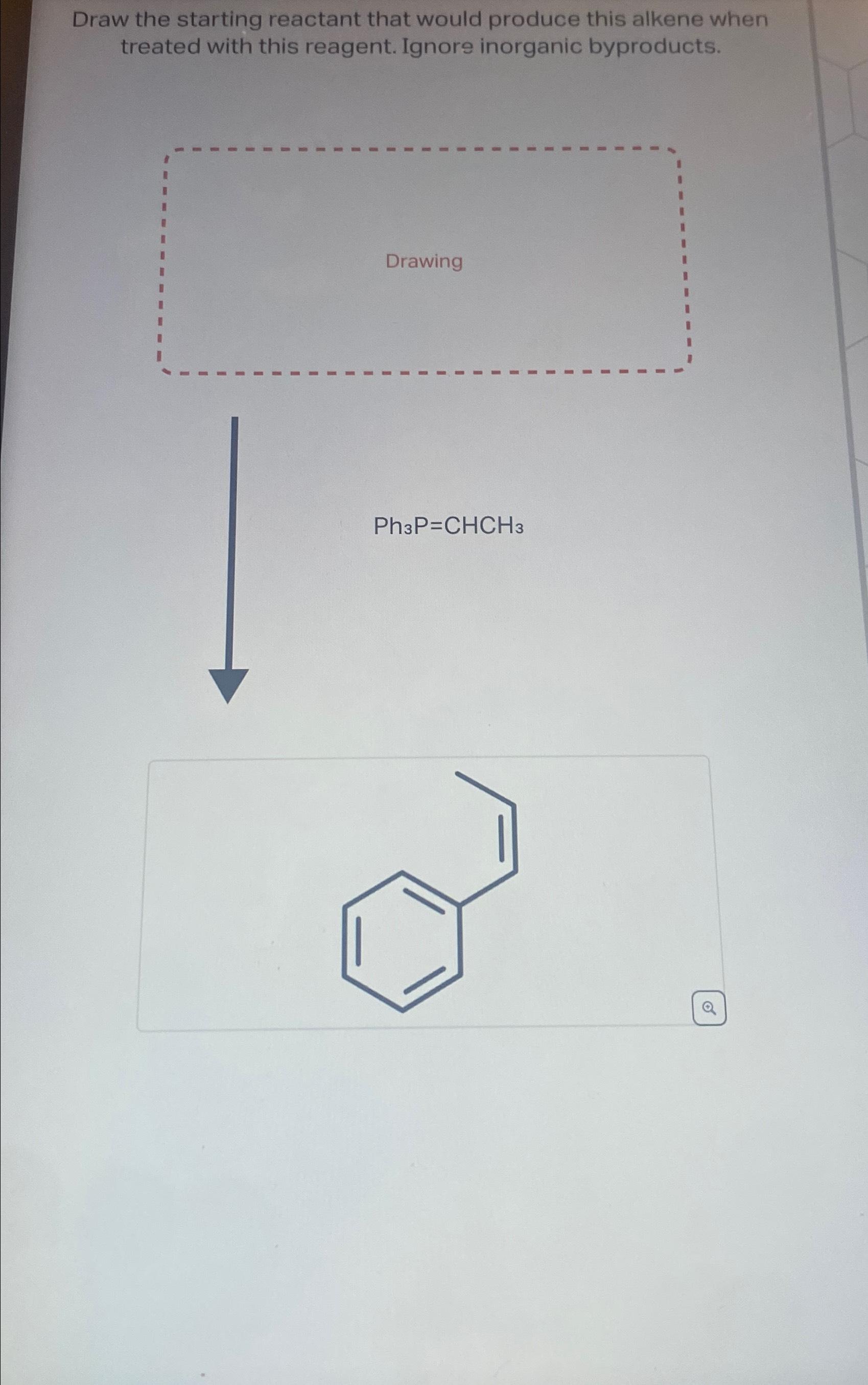 Solved Draw the starting reactant that would produce this | Chegg.com