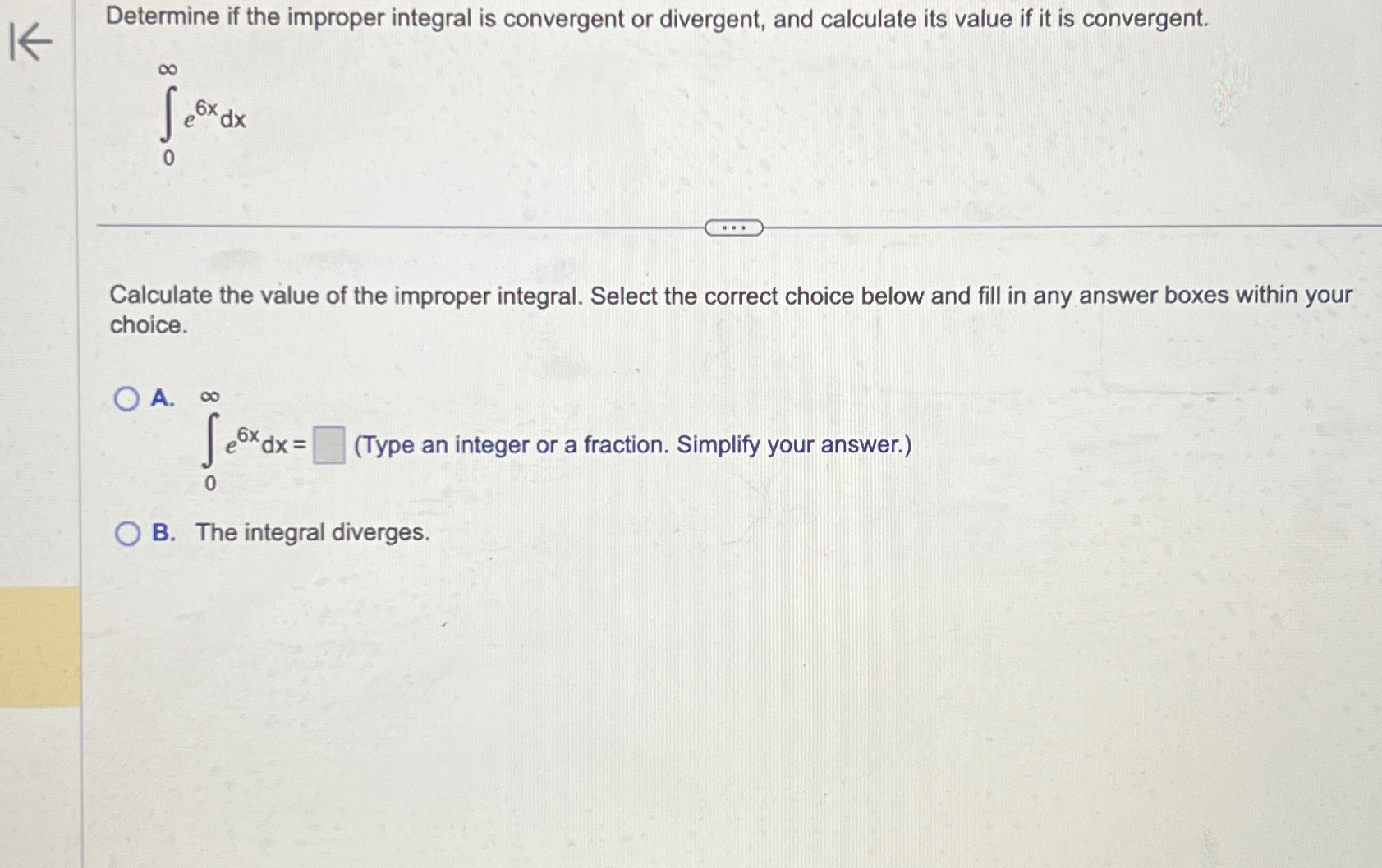 Solved Determine if the improper integral is convergent or | Chegg.com