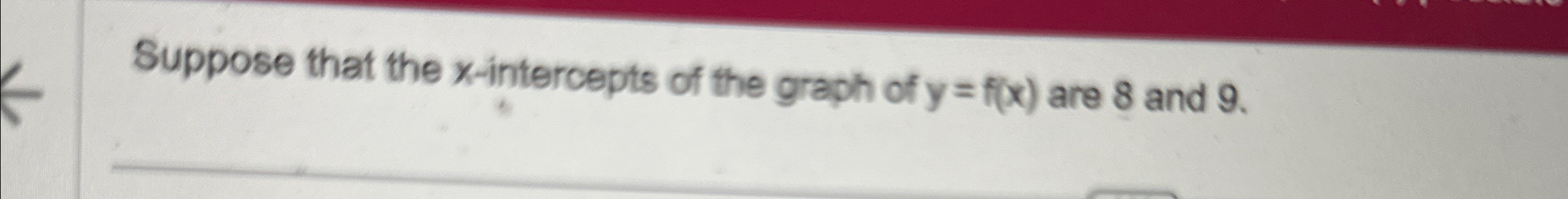 Solved Suppose that the x-intercepts of the graph of y=f(x) | Chegg.com