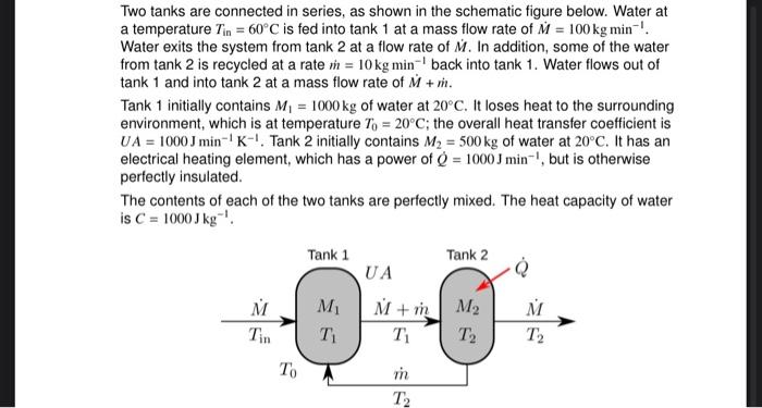 Solved Two tanks are connected in series, as shown in the | Chegg.com