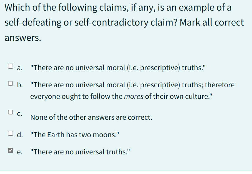 Solved Which of the following claims, if any, is an example | Chegg.com