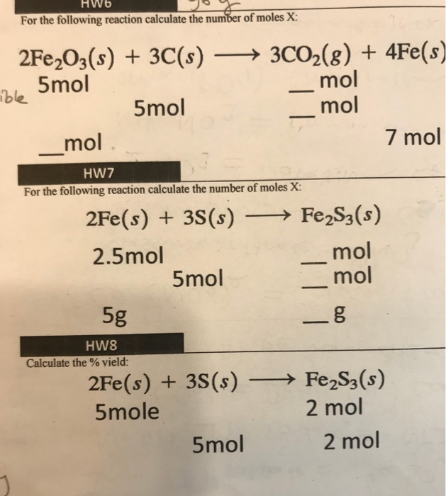 Solved HVO For the following reaction calculate the number | Chegg.com