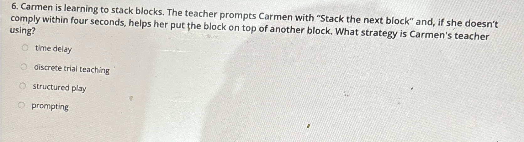Solved Carmen is learning to stack blocks. The teacher | Chegg.com