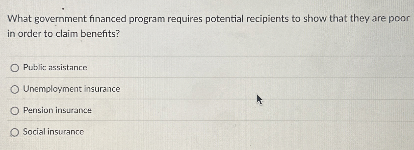 Solved What government financed program requires potential | Chegg.com
