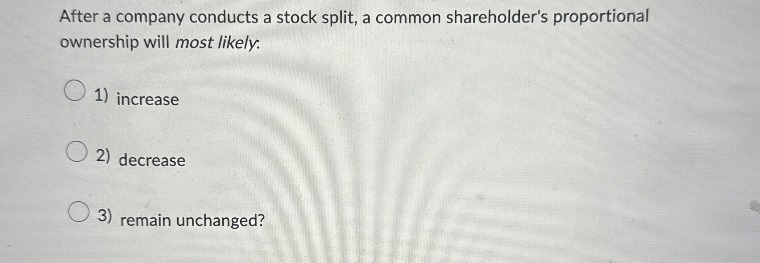 After a company conducts a stock split, a common | Chegg.com