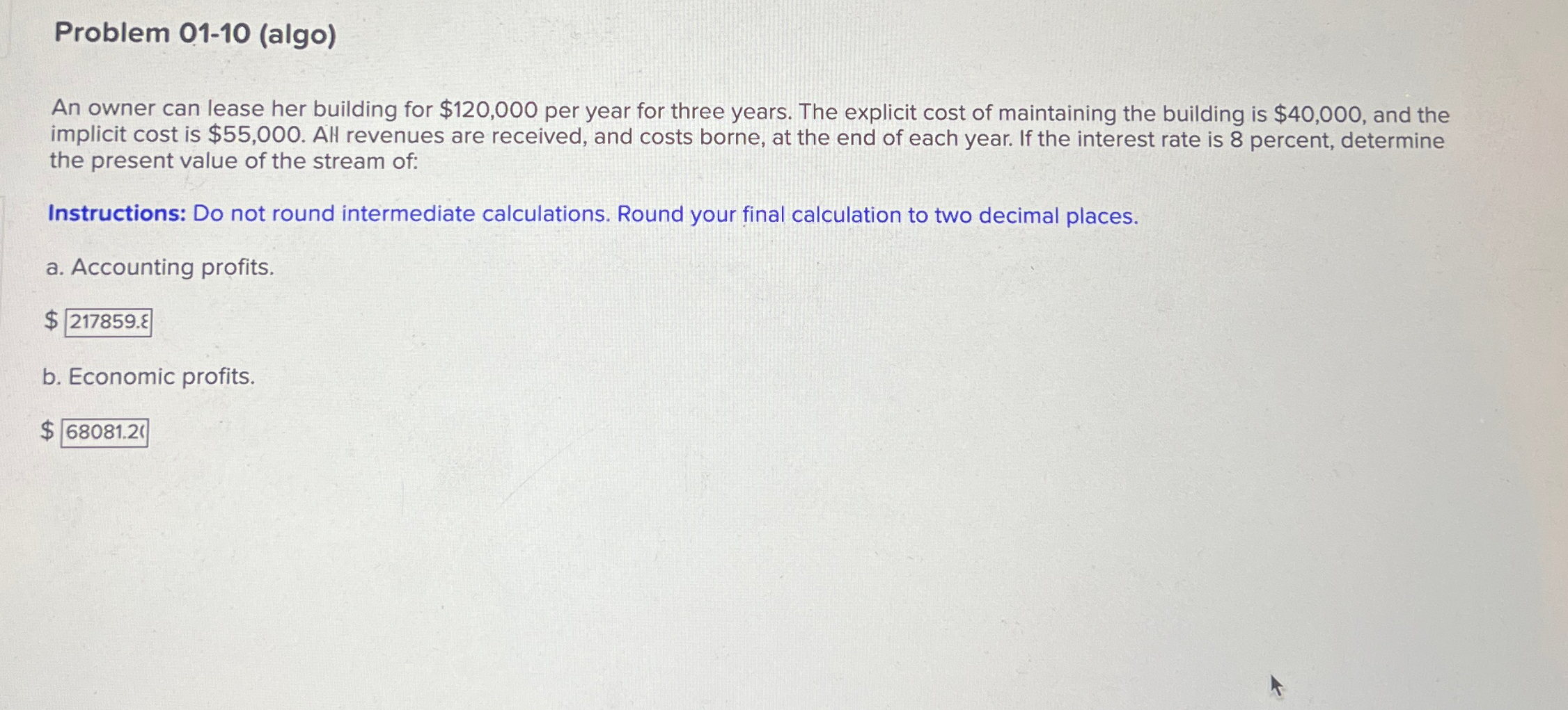 Solved Problem 01-10 (algo)An owner can lease her building | Chegg.com