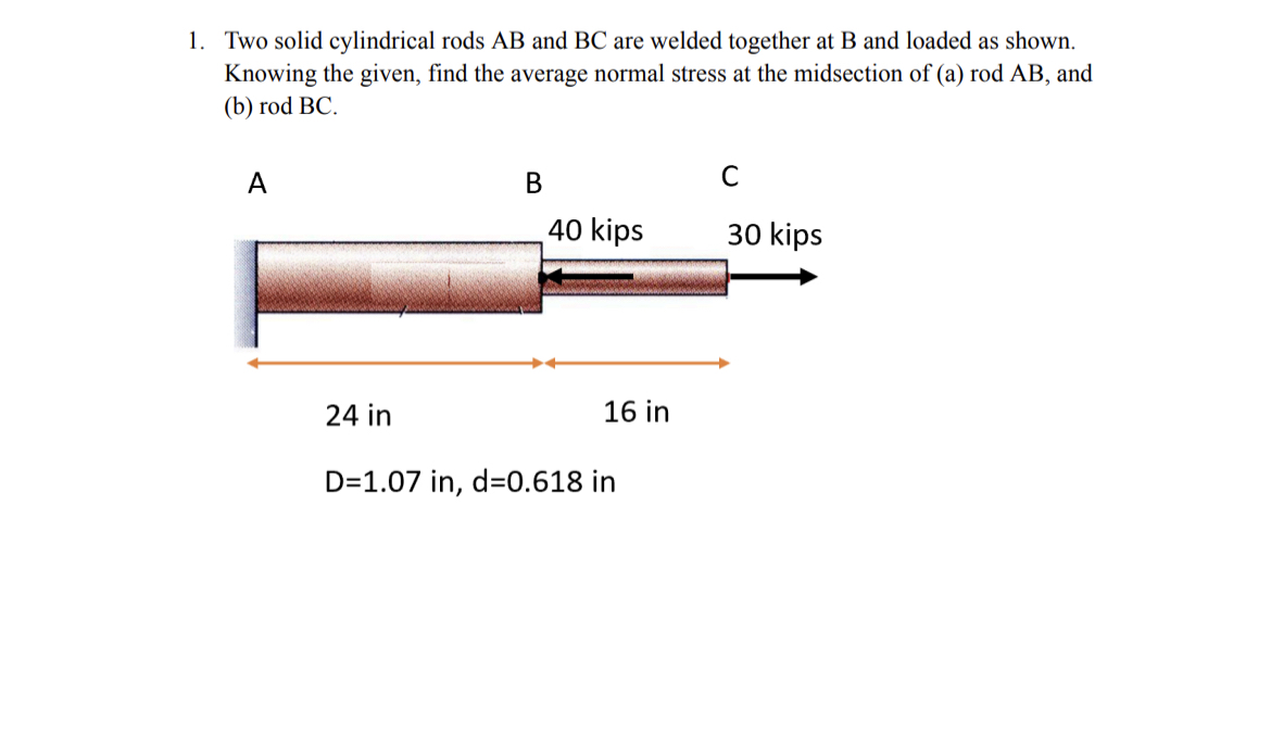 Solved Two solid cylindrical rods AB ﻿and BC ﻿are welded | Chegg.com