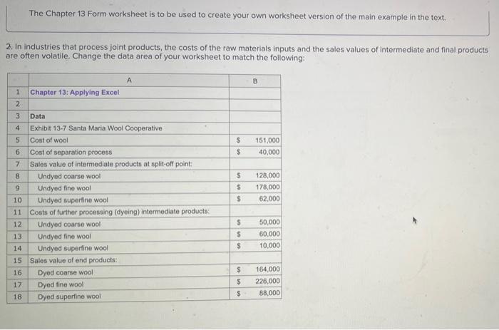 Solved The Chapter 13 Form worksheet is to be used to create | Chegg.com