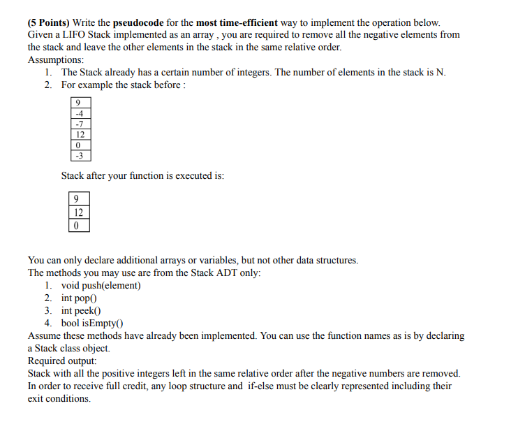 Solved (5 ﻿Points) ﻿Write the pseudocode for the most | Chegg.com
