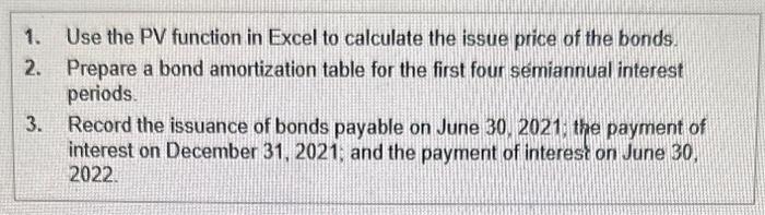 Solved 1. Use the PV function in Excel to calculate the | Chegg.com