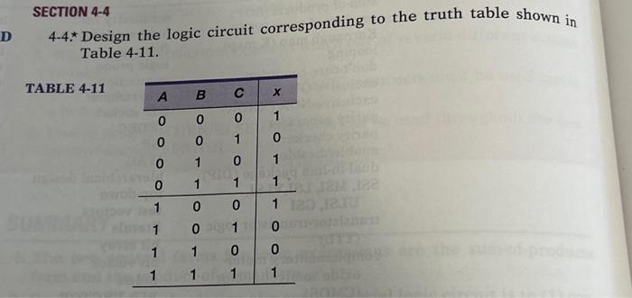 Solved D SECTION 4-4 4-4* Design the logic circuit | Chegg.com