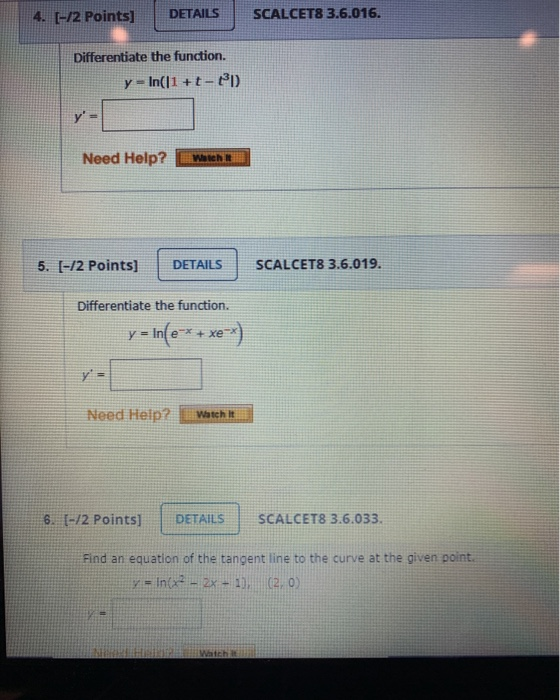 Solved 1. [-12 Points] DETAILS SCALCET8 3.6.002. | Chegg.com